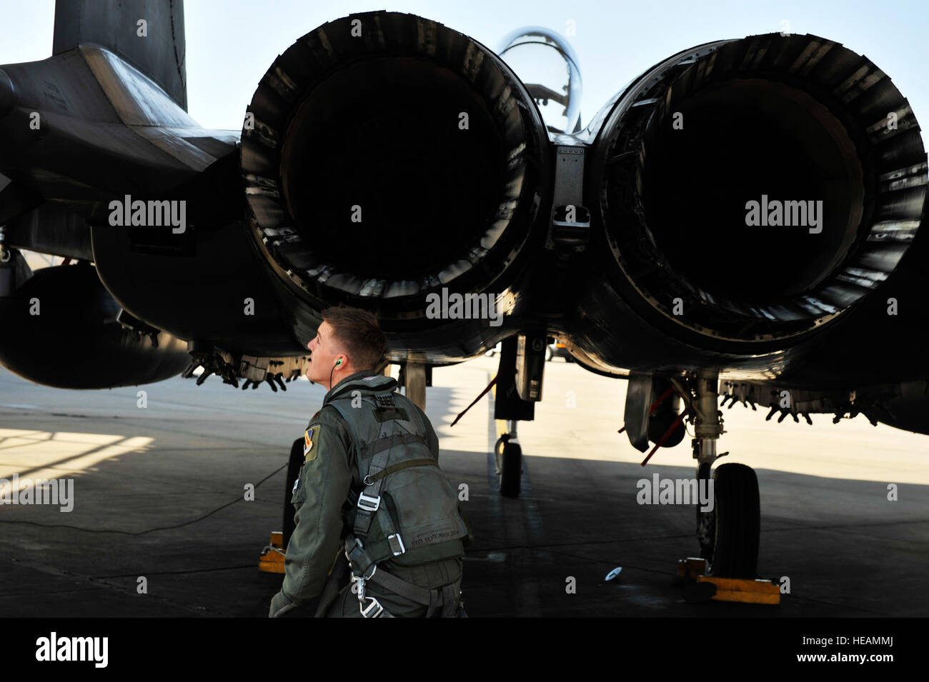 U.S. Air Force Maj. Joe Elam, 4th Operations Support Squadron, conducts ...