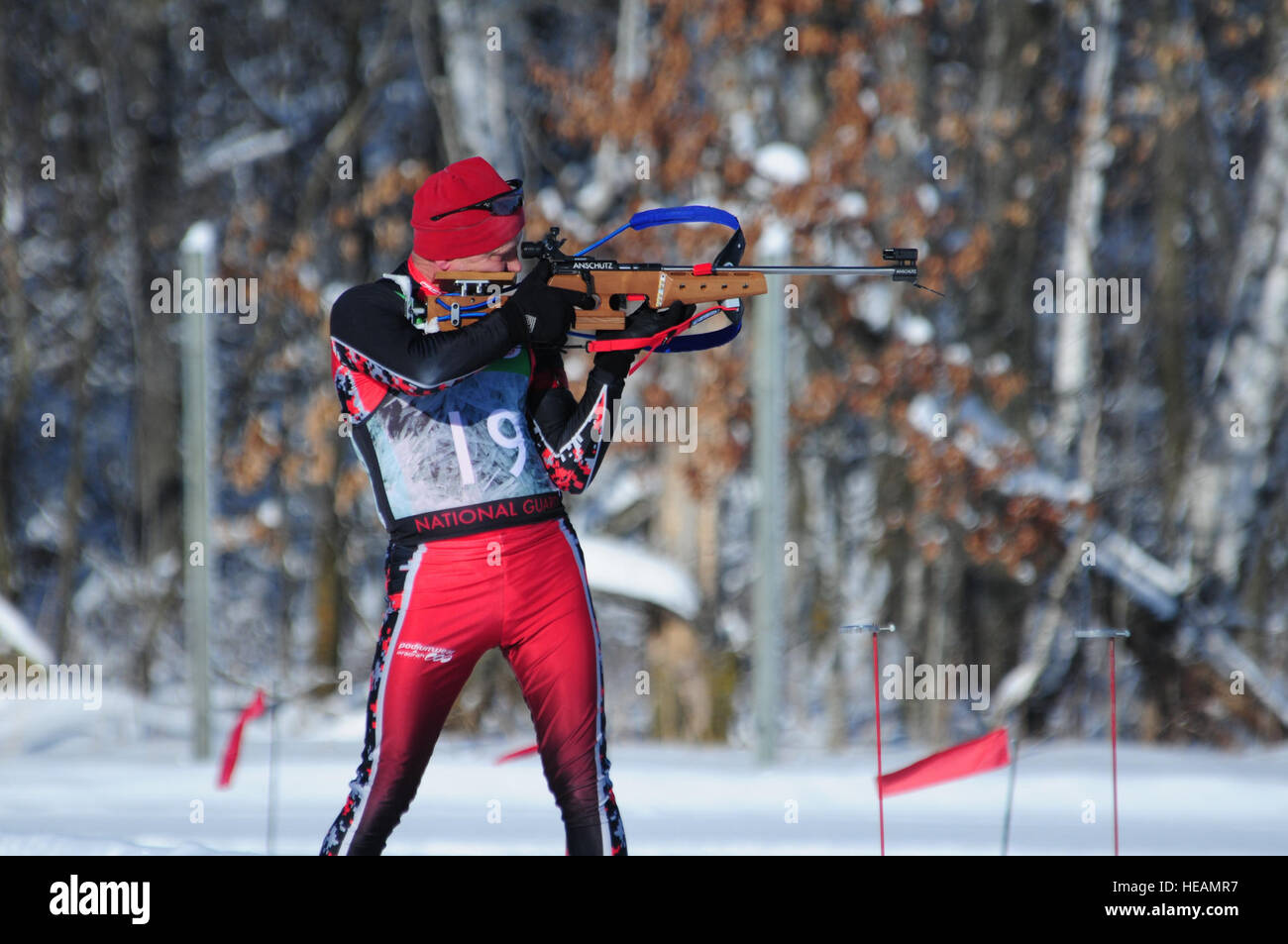 Sgt. 1st Class Kent Pulst, of the 3662 Maintenance Company, takes aim ...