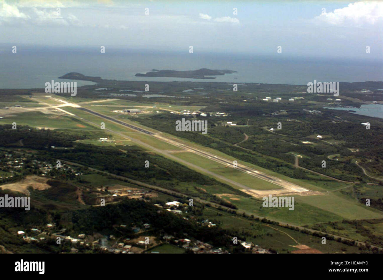 Aerial view of the ramp space, taxiways and surrounding areas of Naval ...