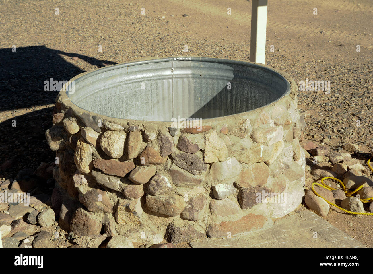 A water well is shown inside the city of Enjar as part of an ...