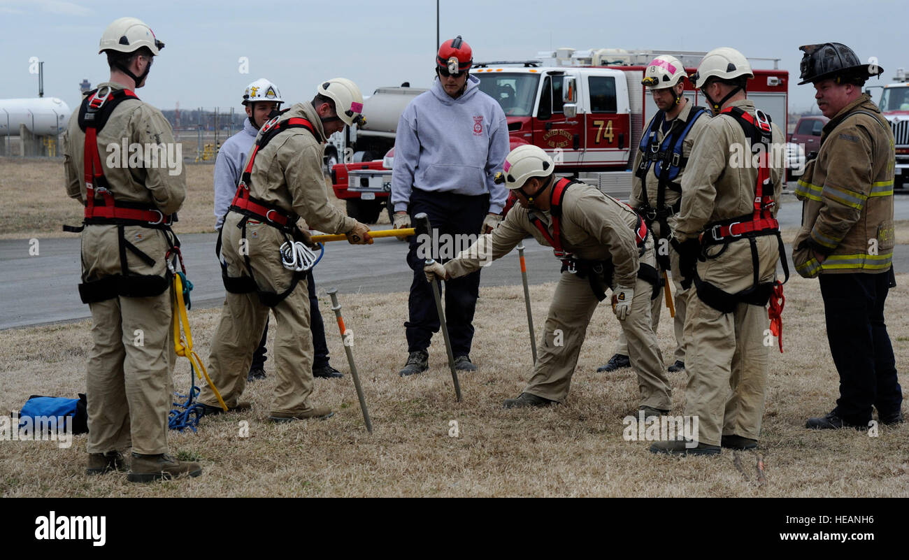 Fire Rescue 1 trainees learn to drive a spear into the ground with a ...