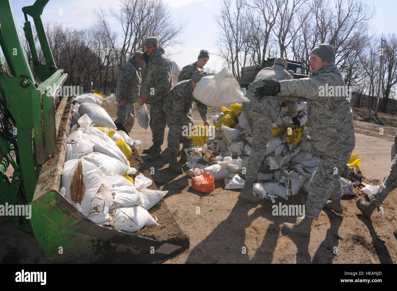 Master Sgt. David Bush, of the 119th Civil Engineer Squadron, right, is ...