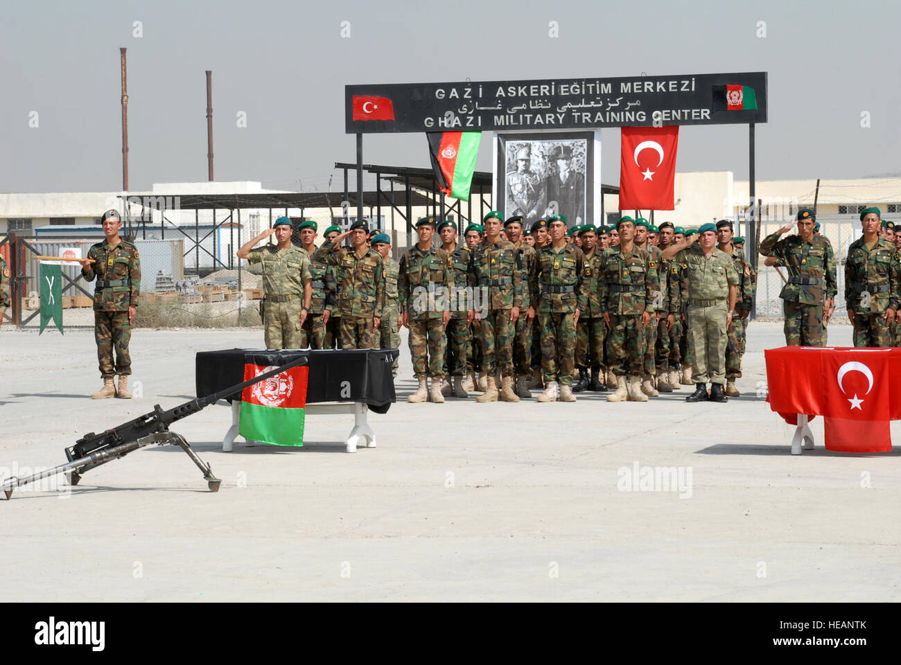 KABUL, Afghanistan -- Non-commissioned officers salute during a ...