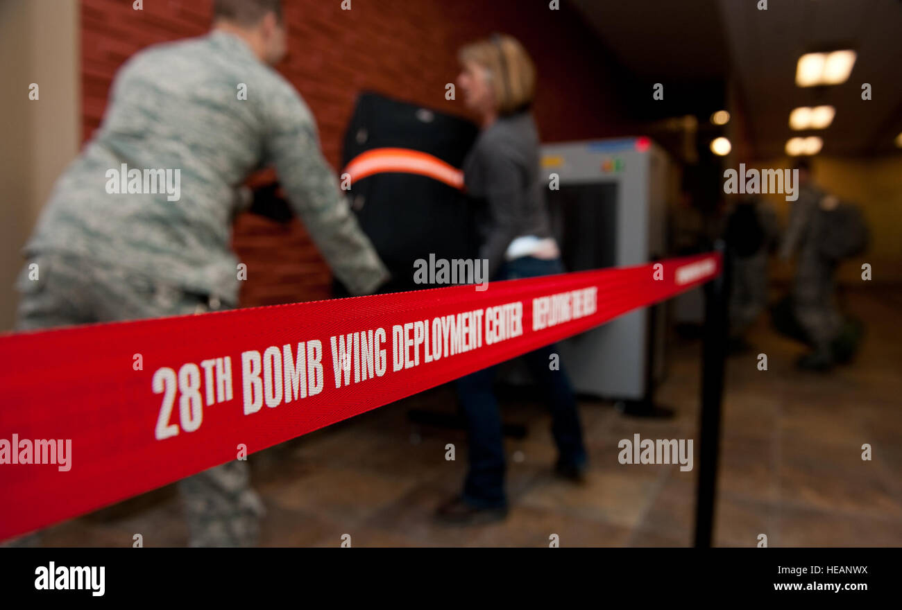 A security cordon separates the transportation safety administration ...