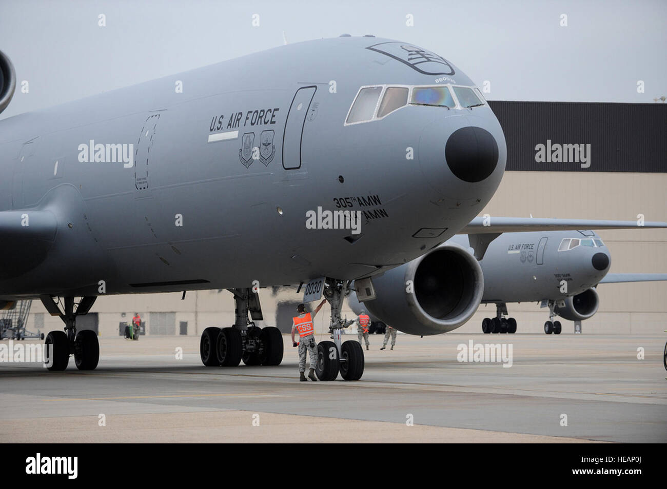 Maintainers with the 305th Air Mobility Wing conduct final preflight ...