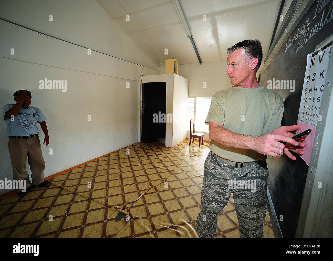 U.S. and Canadian military medical personnel provide eye exams and ...