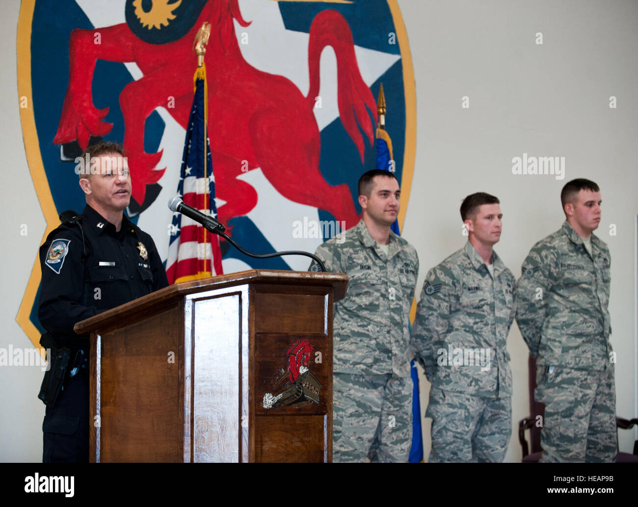 Capt. Thom Jackson (left), Nevada Highway Patrol state trooper, speaks ...