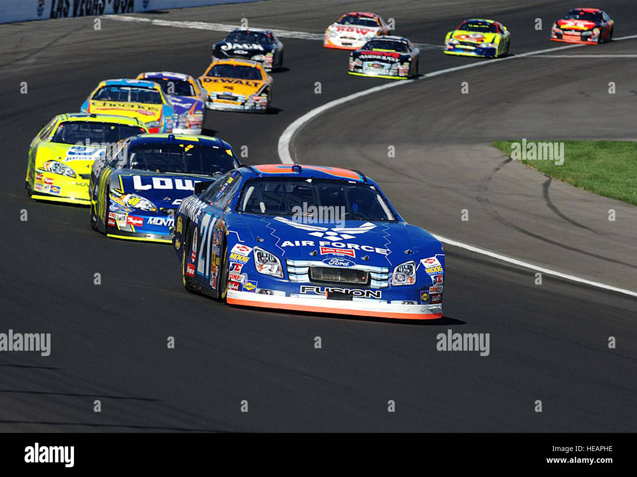 No. 21-car Driver Jon Wood pilots the Air Force Ford Fusion through a ...