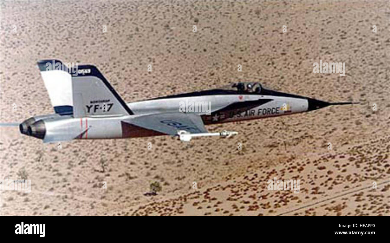 Northrop YF-17 (S/N 72-1569) in flight. (U.S. Air Force photo Stock ...