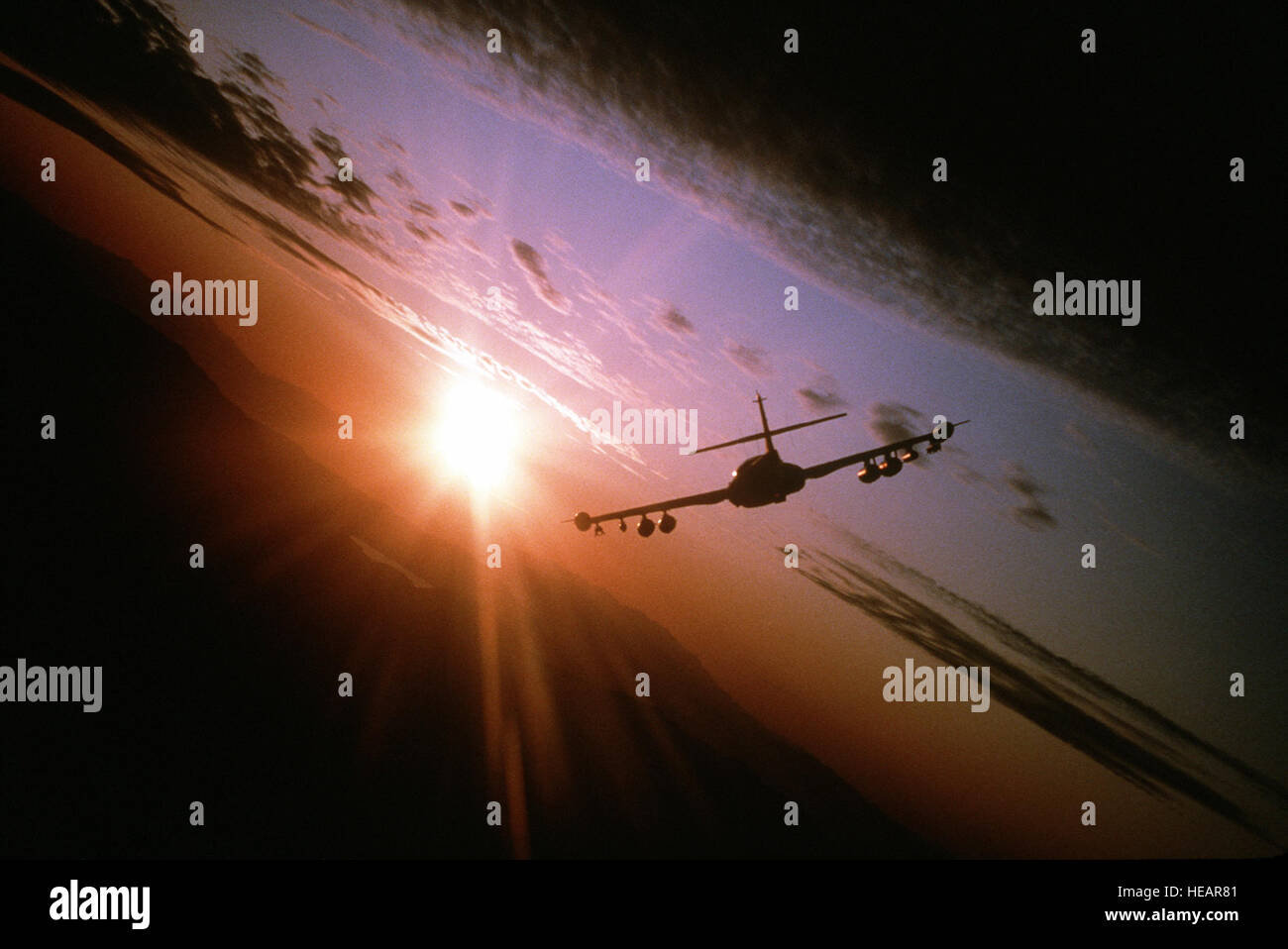 An OA-37B Dragonfly prepares for a low-level strafing mission at dawn ...