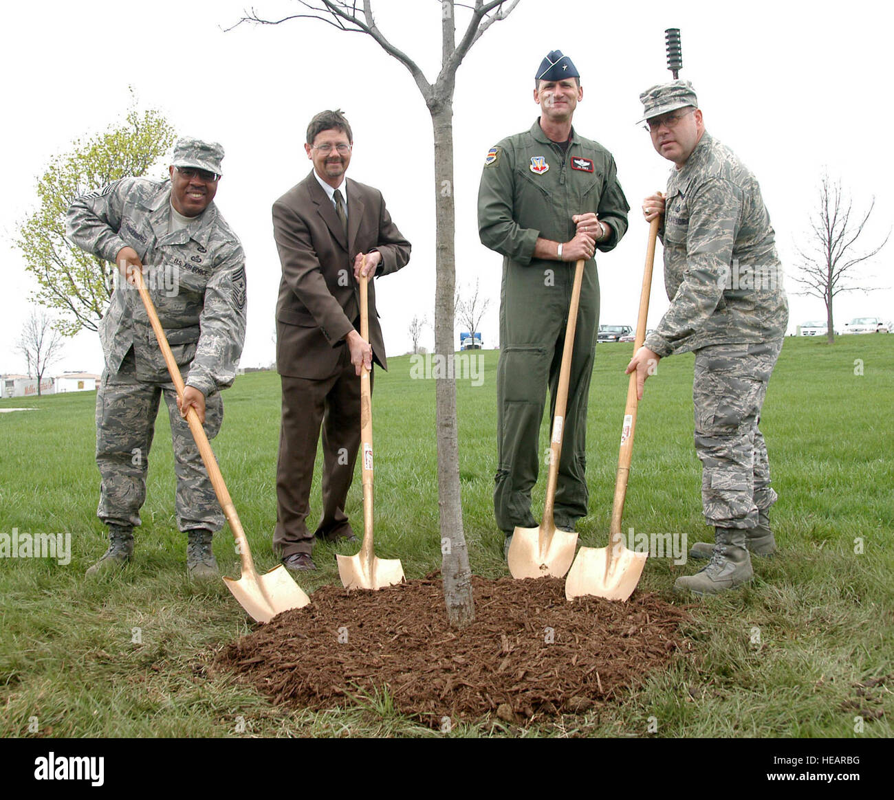 (From left to right) 55th Wing Command Chief Master Sgt. Kenneth ...