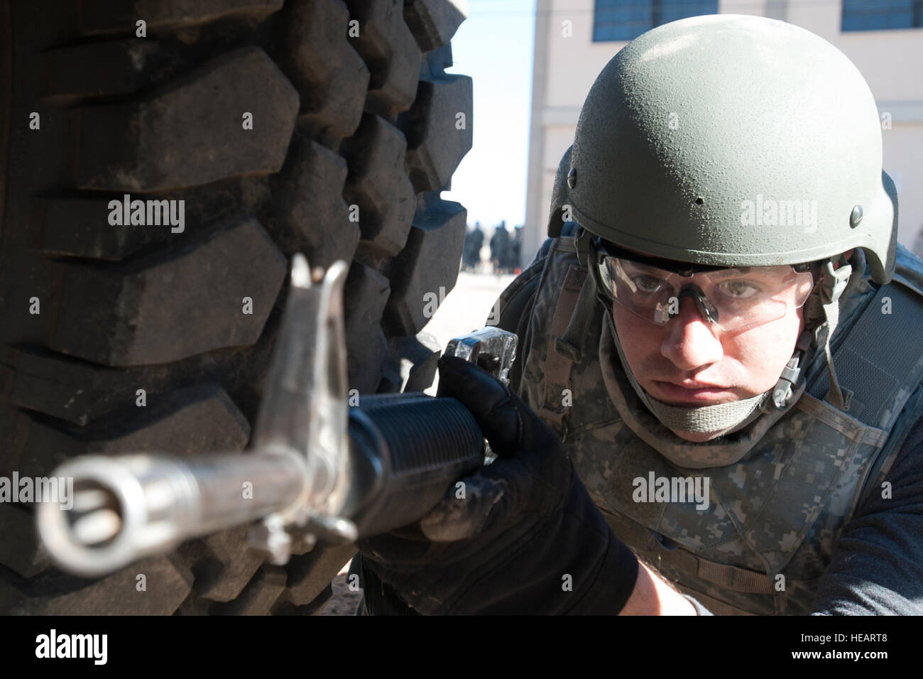Ryan Macdonald performs a security check during Operational Contract ...