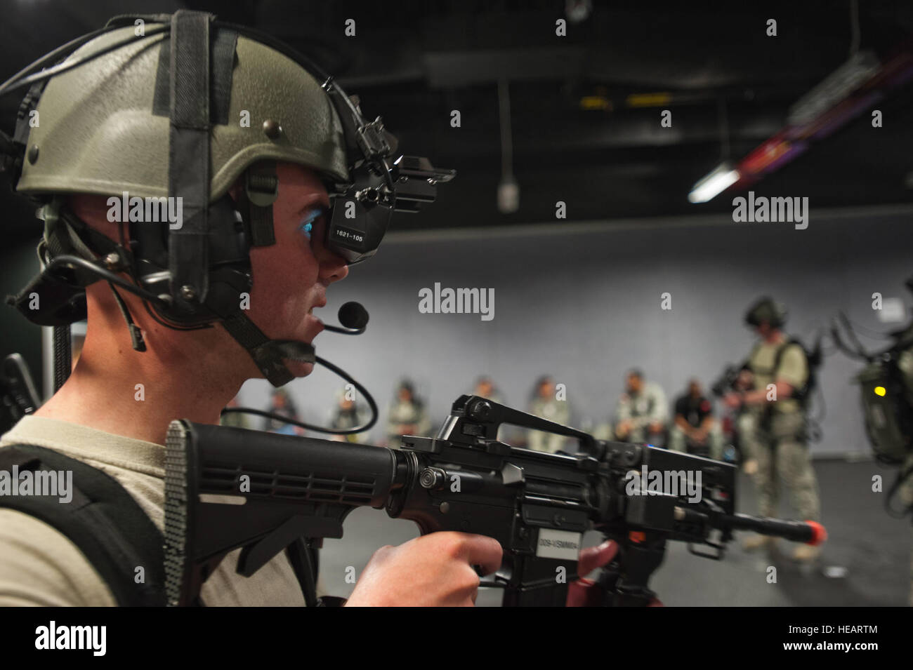 U.S. Air Force Staff Sgt. Andrew Sawyer uses the Dismounted Soldier ...