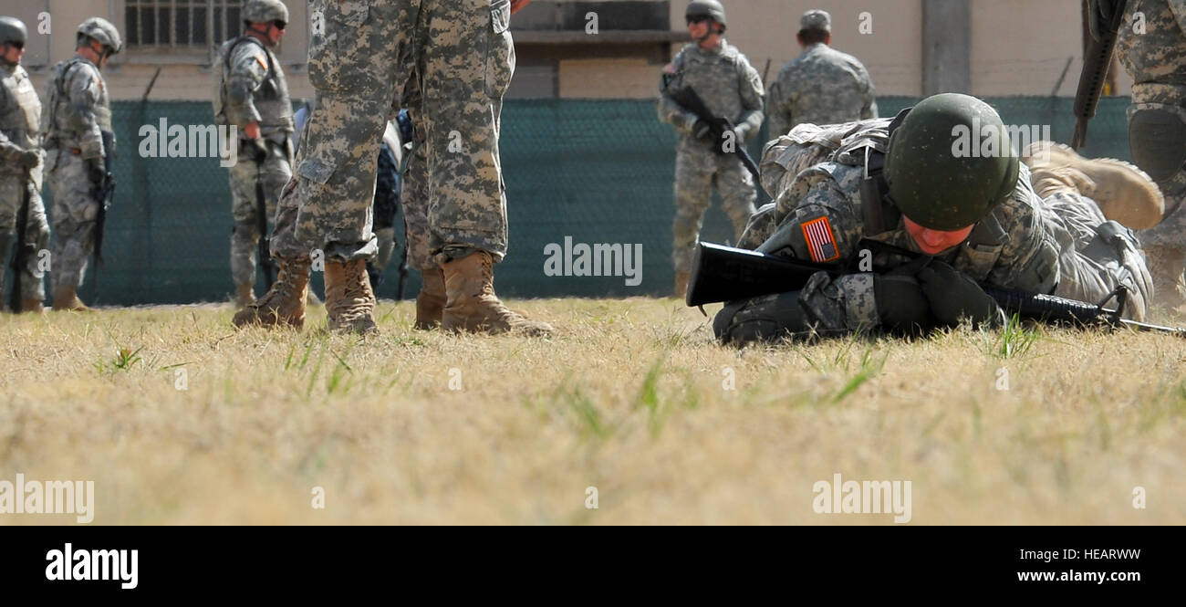 A U.S. Army officer conducted low crawl movements during Operational ...