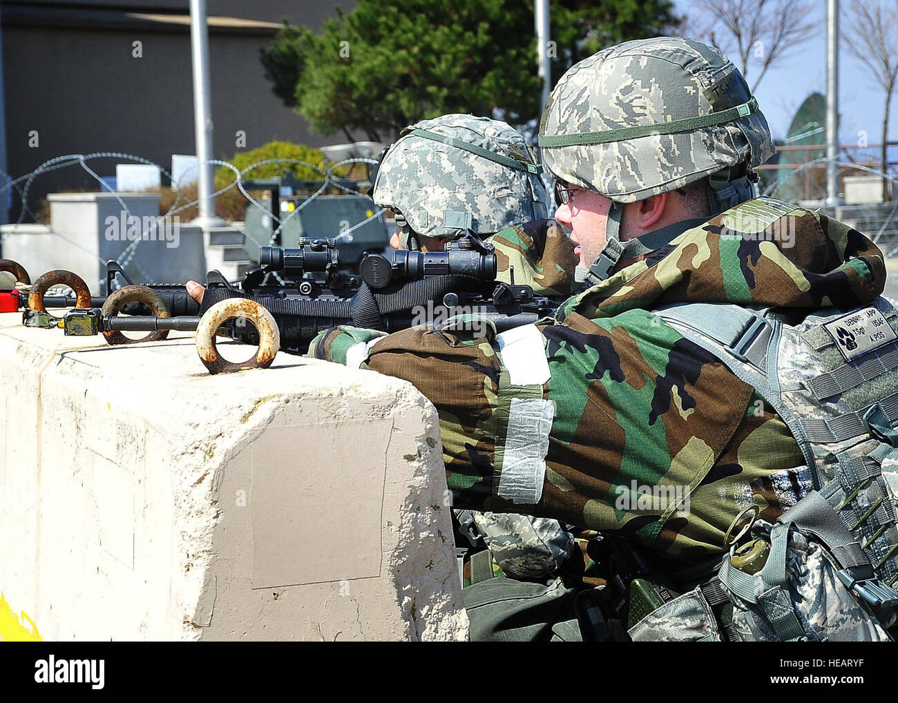 The 51st Security Forces Squadron members at Osan Air Base, Republic of ...