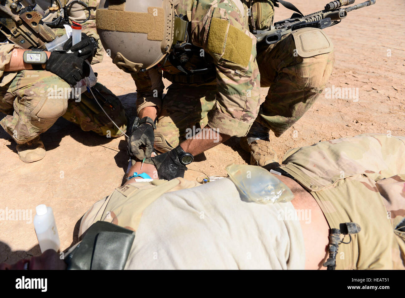 A U.S. Air Force pararescueman, 82nd Expeditionary Rescue Squadron ...