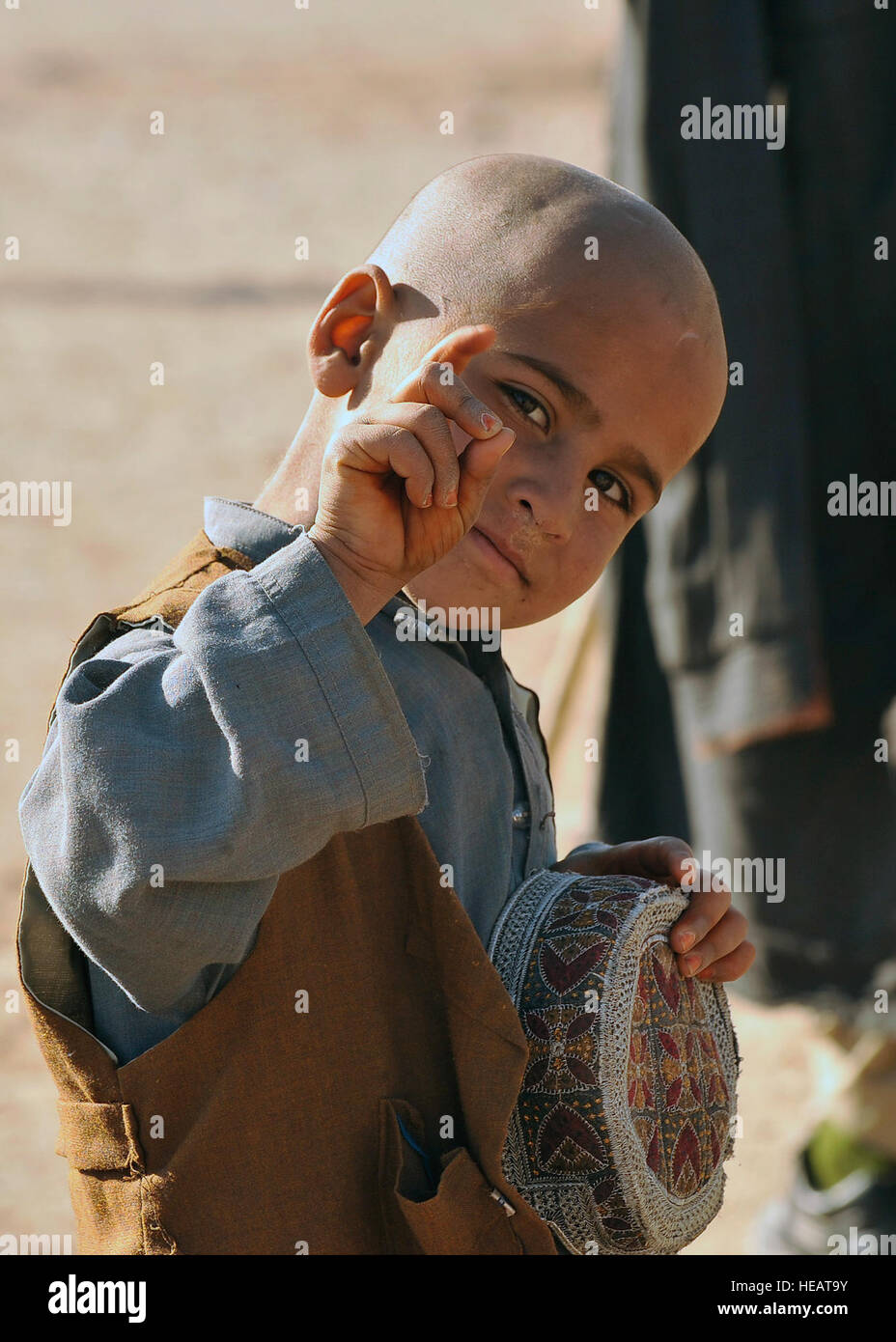 A young boy poses for the camera in a Kuchi camp near Hutal, Kandahar ...