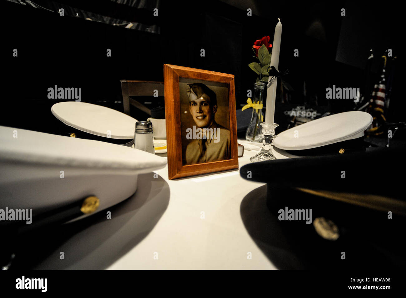 The table of honor sits center of the room during an Order of the Sword ...