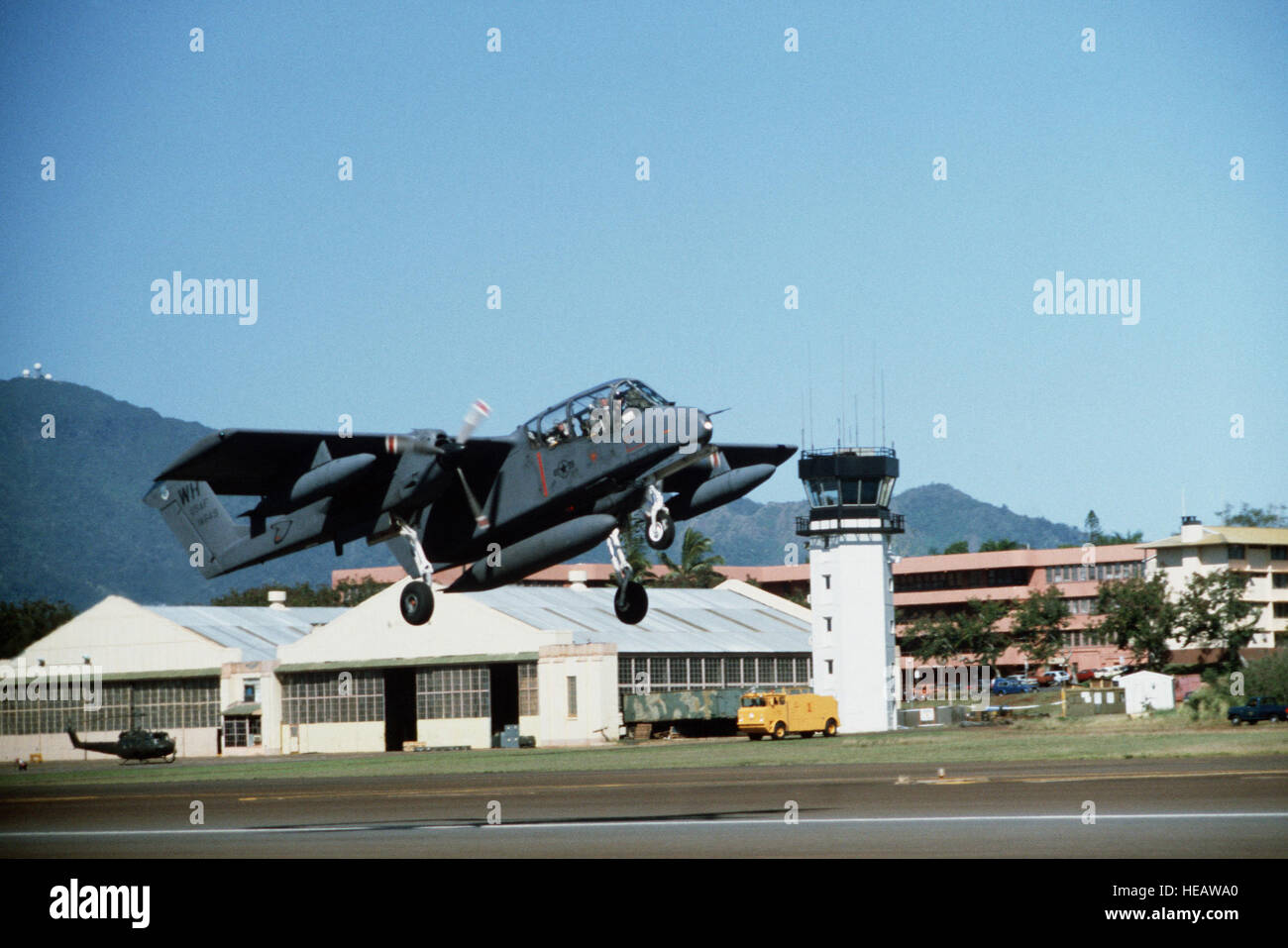 An OV-10 Bronco aircraft from the 22nd Tactical Air Support Squadron ...
