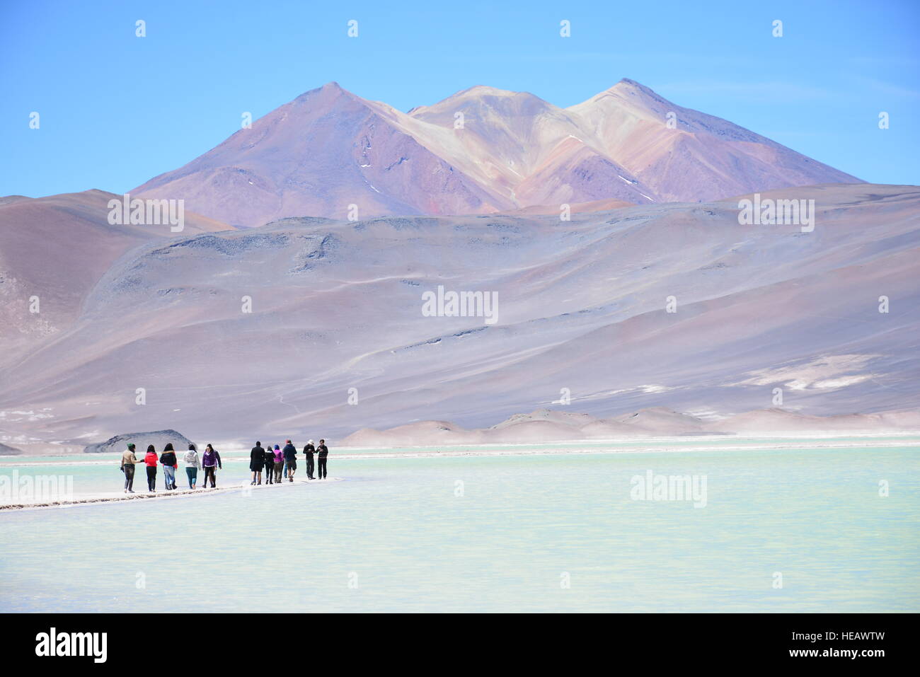 Landscape of mountain and lake in Atacama desert Chile Stock Photo - Alamy