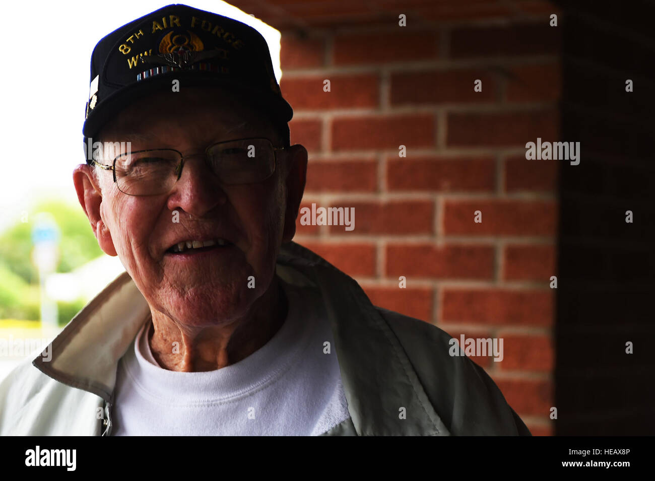 World War II veteran and former U.S. Army Air Corps member stands at ...