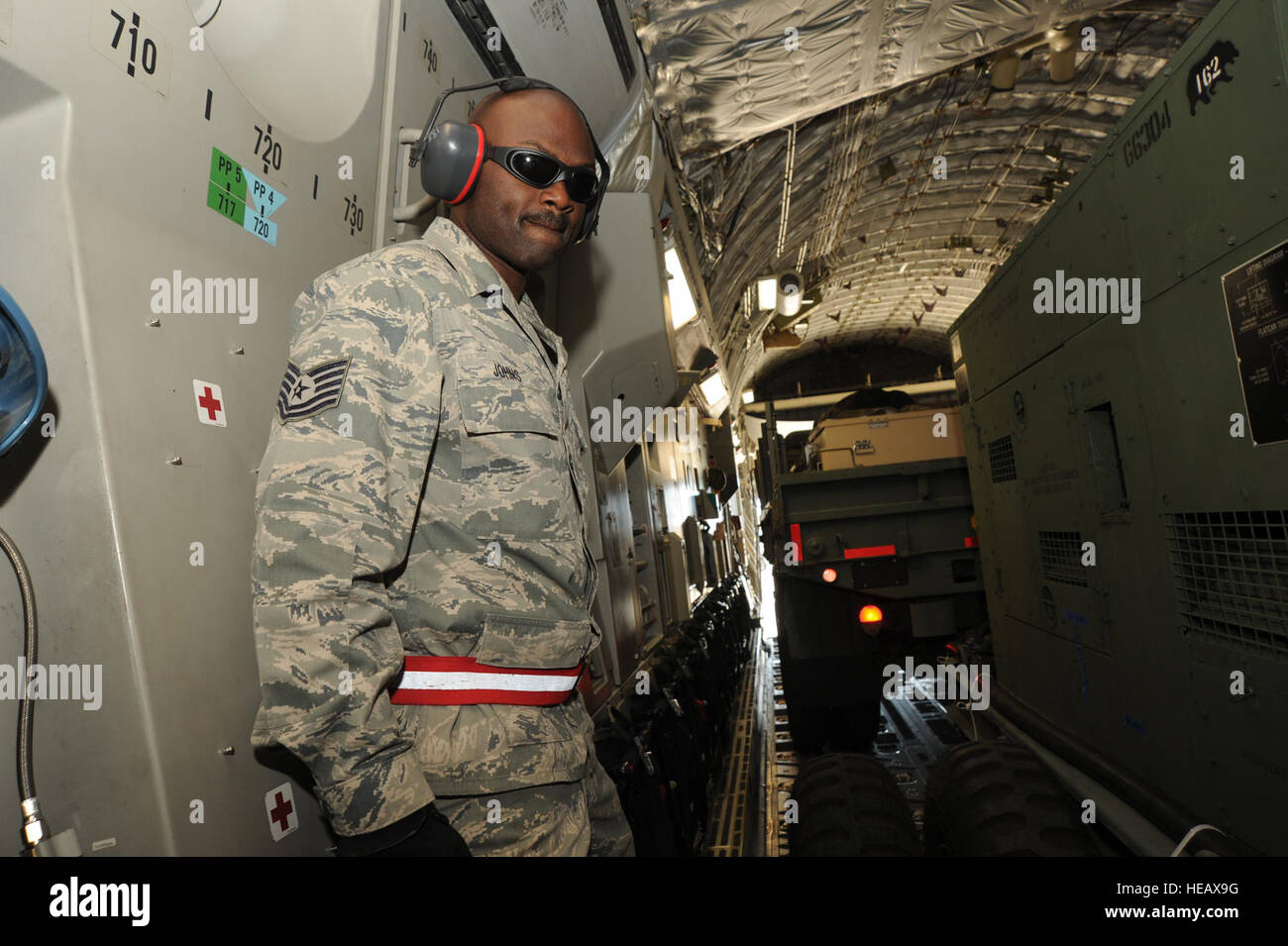 A U.S. Air Force technical sergeant from the 94th Aerial Port Squadron ...