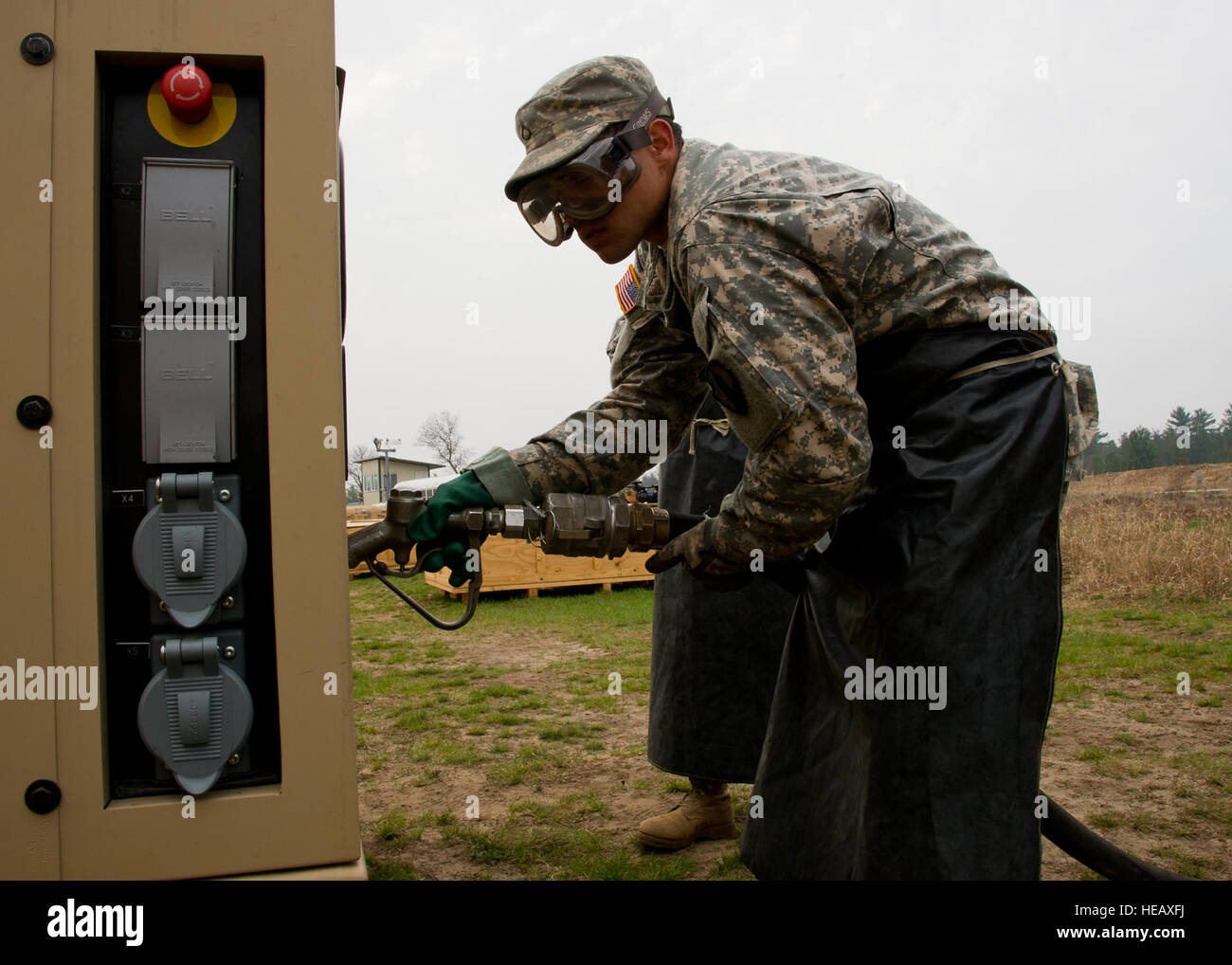 U.S. Army Pfc. William Colon, a petroleum supply specialist from the ...