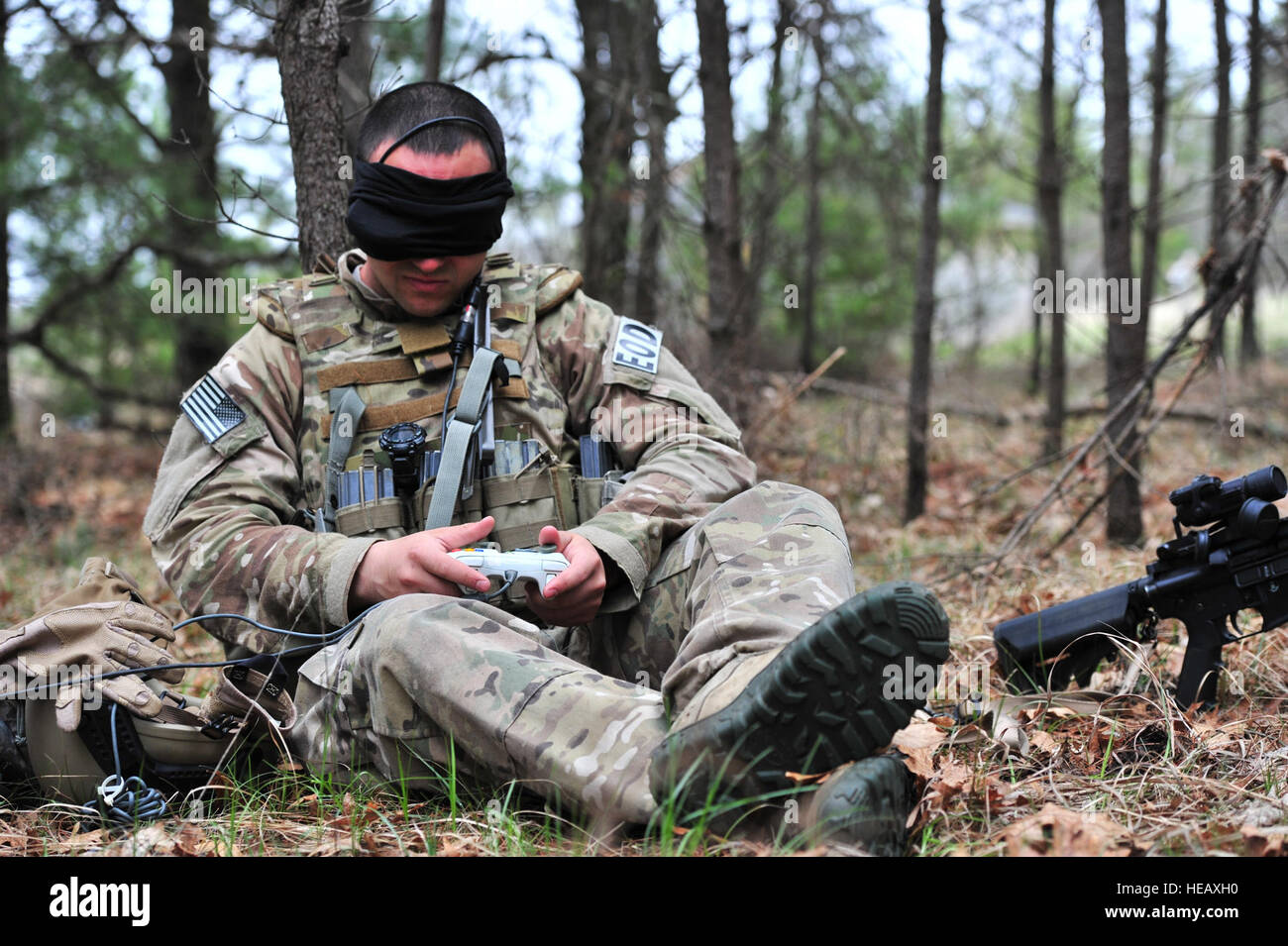U.S. Air Force Senior Airman Randall Brown of the 932d Civil ...
