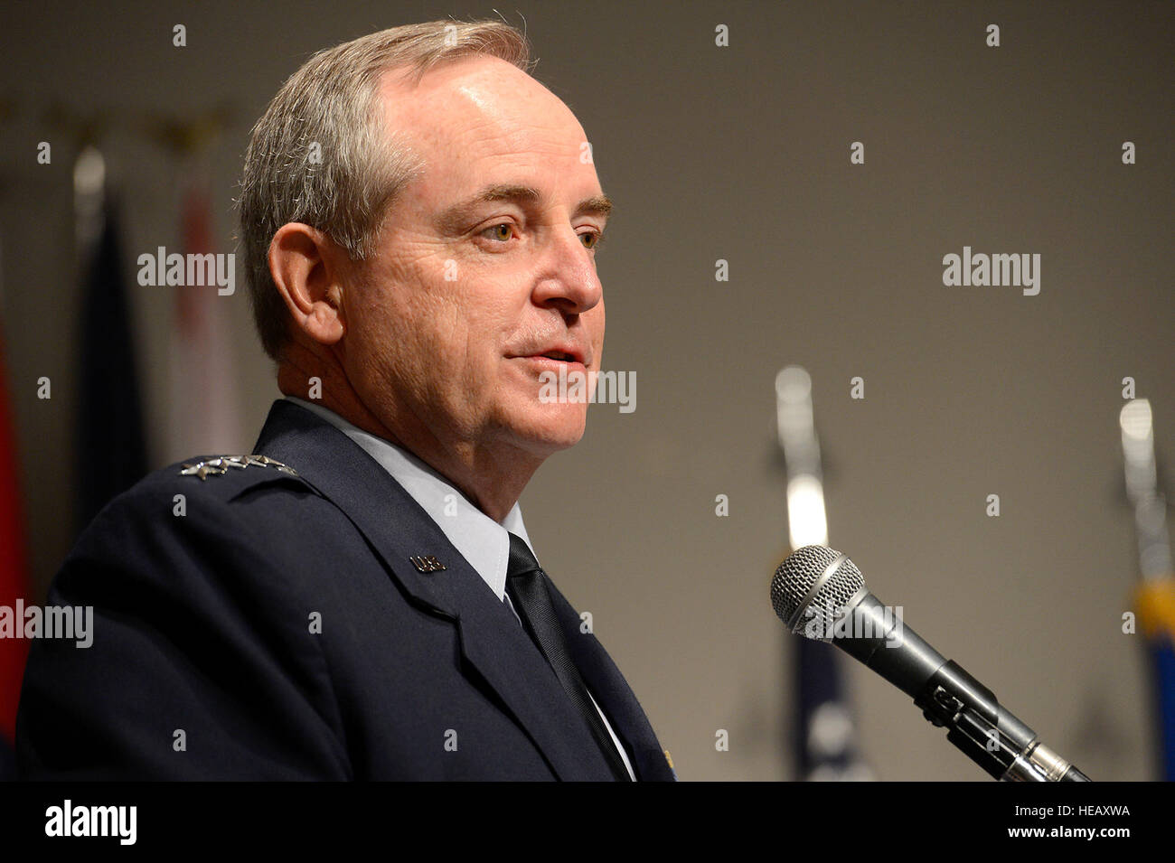 Air Force Chief of Staff Gen. Mark A. Welsh III speaks during the promotion ceremony for Gen ...
