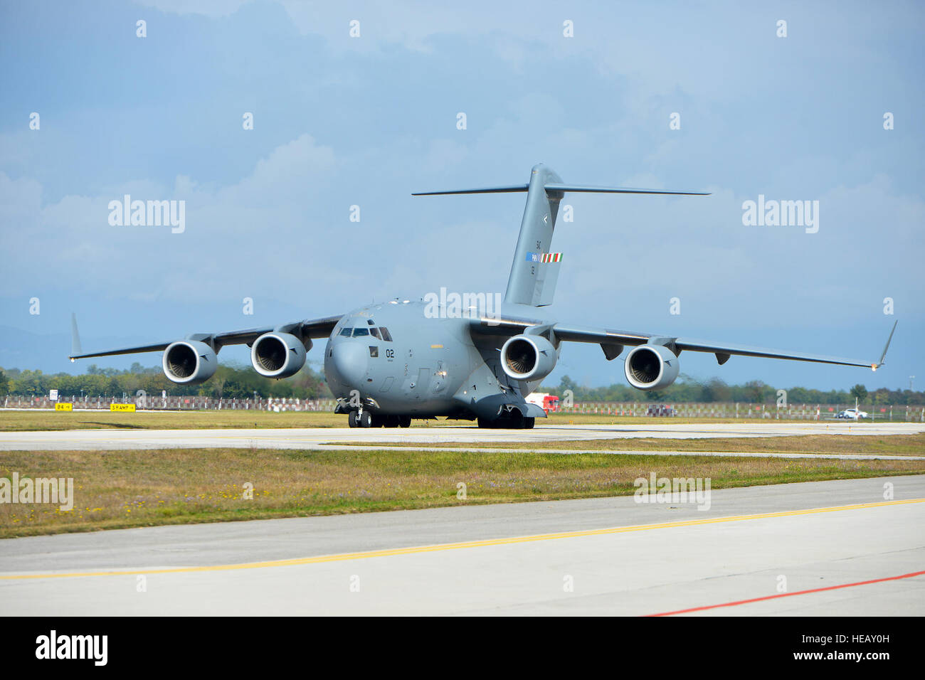 A C17 Globemaster III Aircraft from Papa Air Base, Hungary, prepare for ...