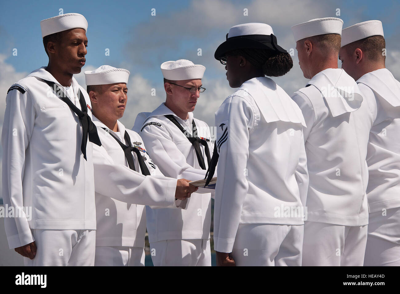 U.S. Navy Sailors of the Regional Pacific Color Guard, participate in ...