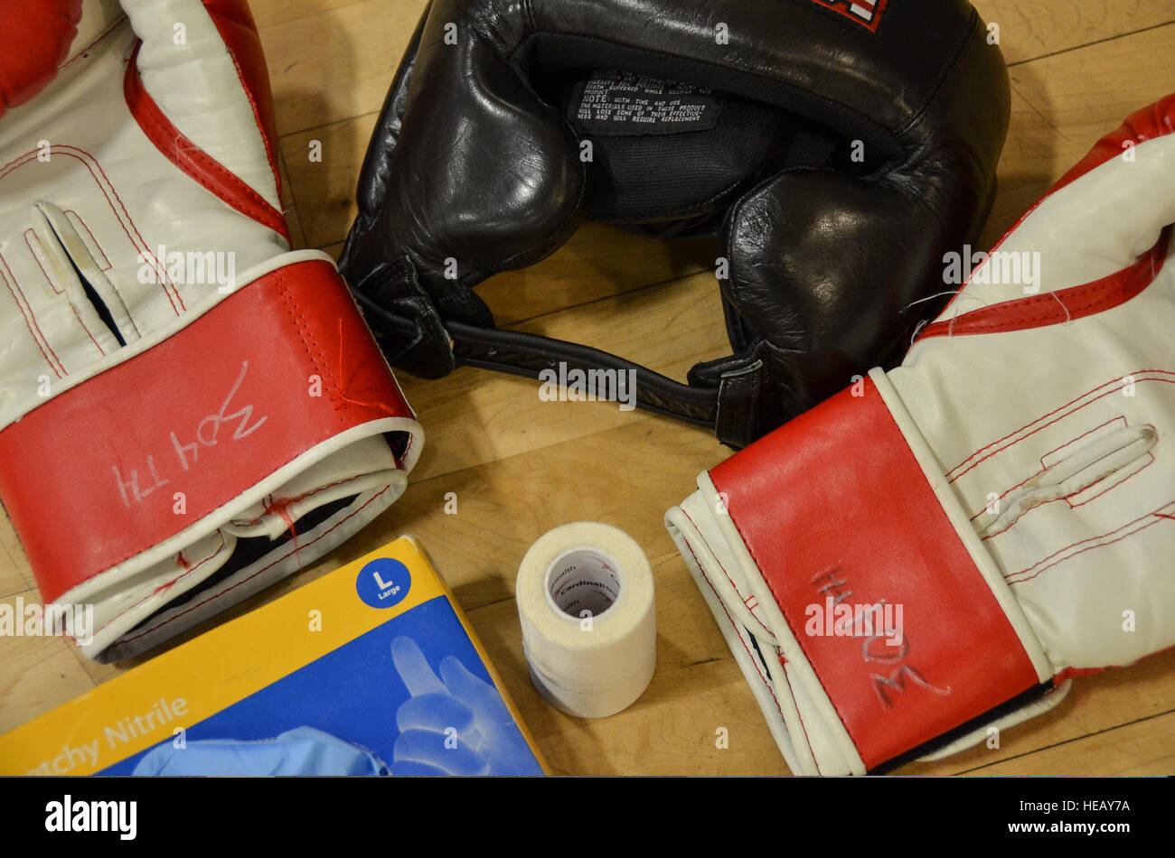 Personal protective equipment is displayed during the Modern Army ...