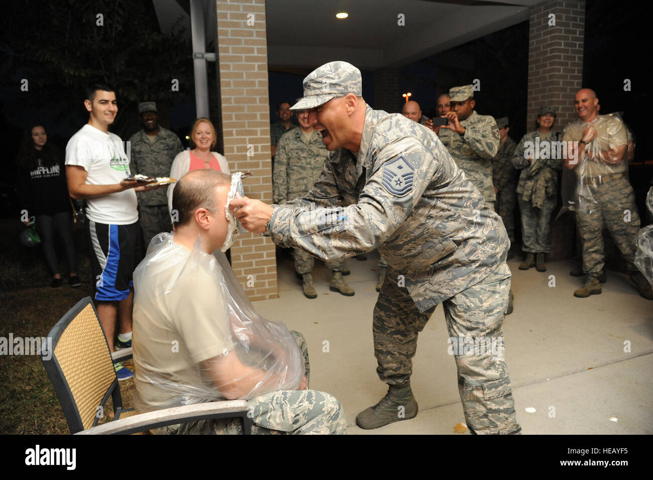 Master Sgt. Billy Dunn, 81st Dental Squadron first sergeant, smears a ...