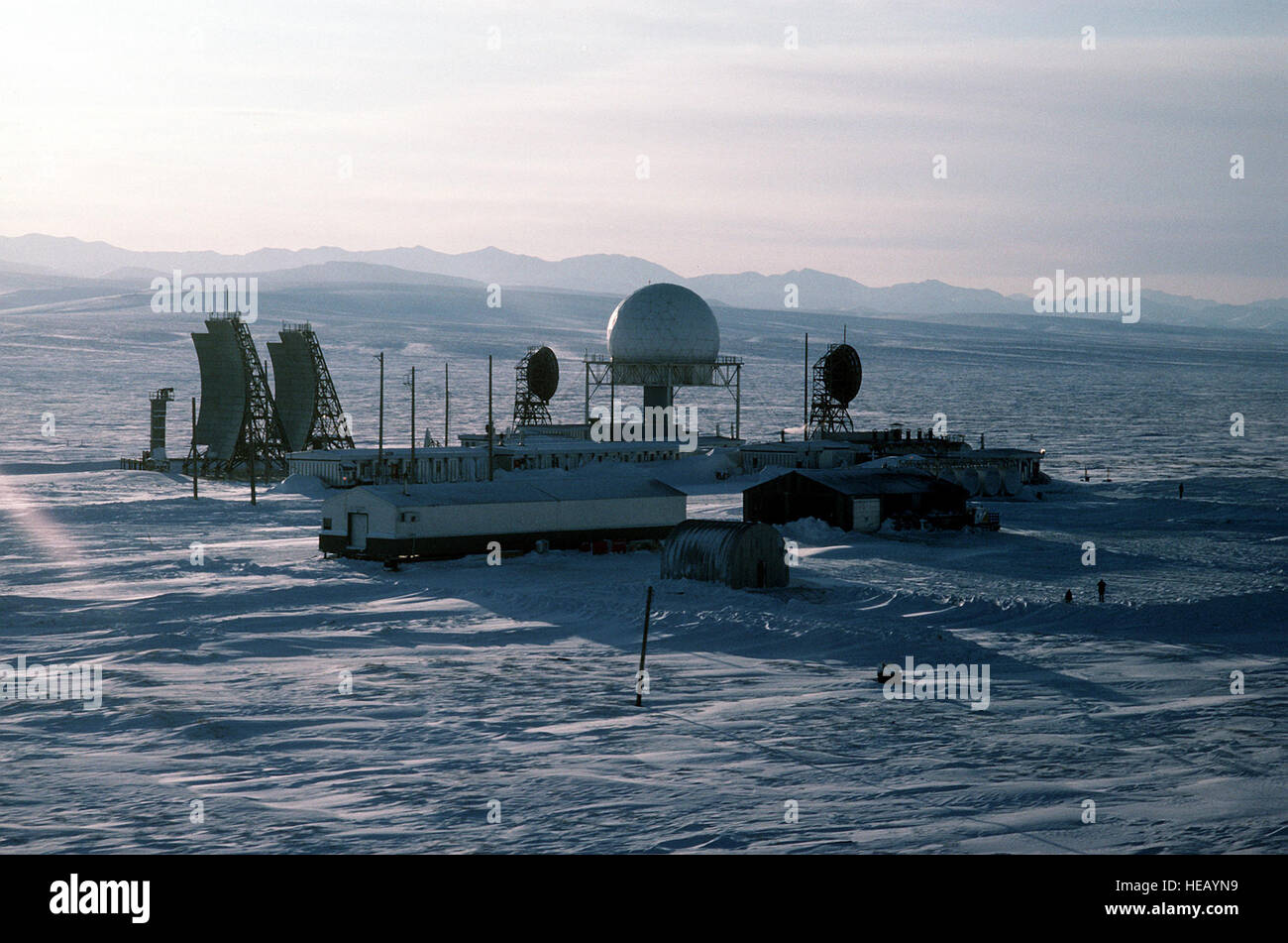 An aerial view of the radar station, one of 30 stations under U.S. Air ...