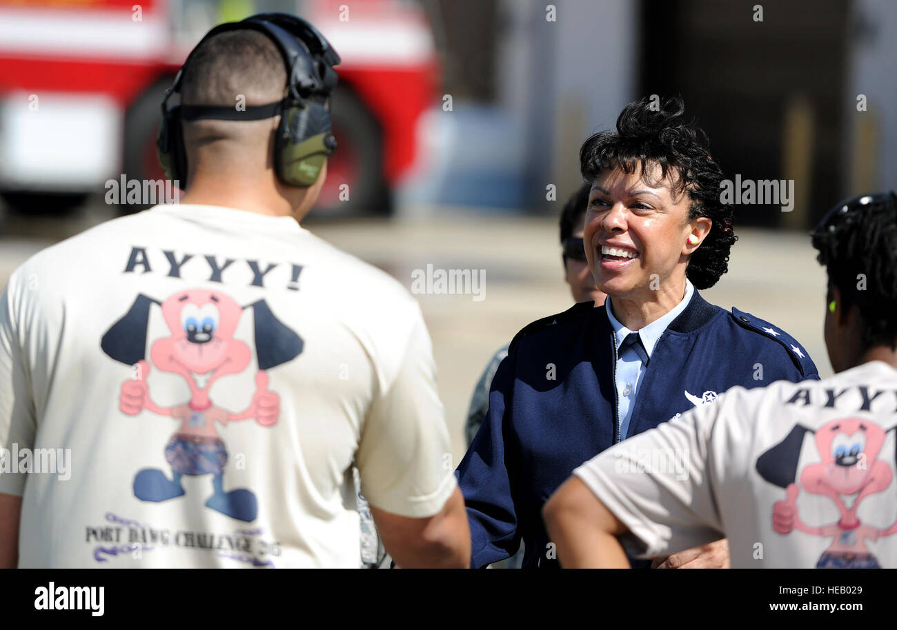 U.S. Air Force Maj. Gen. Stayce Harris, commander, 22nd Air Force, Air ...