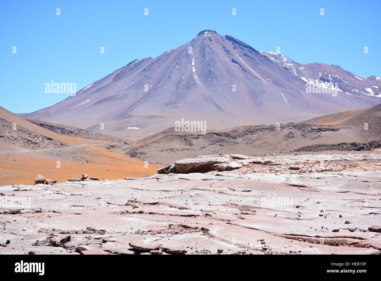 Landscape of mountains and lake in Atacama desert Chile Stock Photo - Alamy