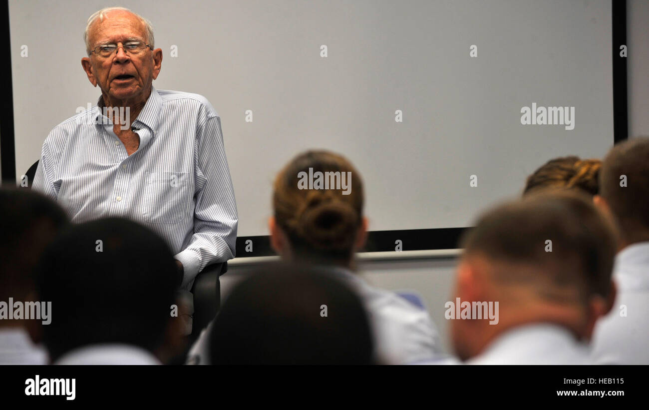 Clovis, N.M., veteran Dan McKinney, speaks to members of the Airman ...