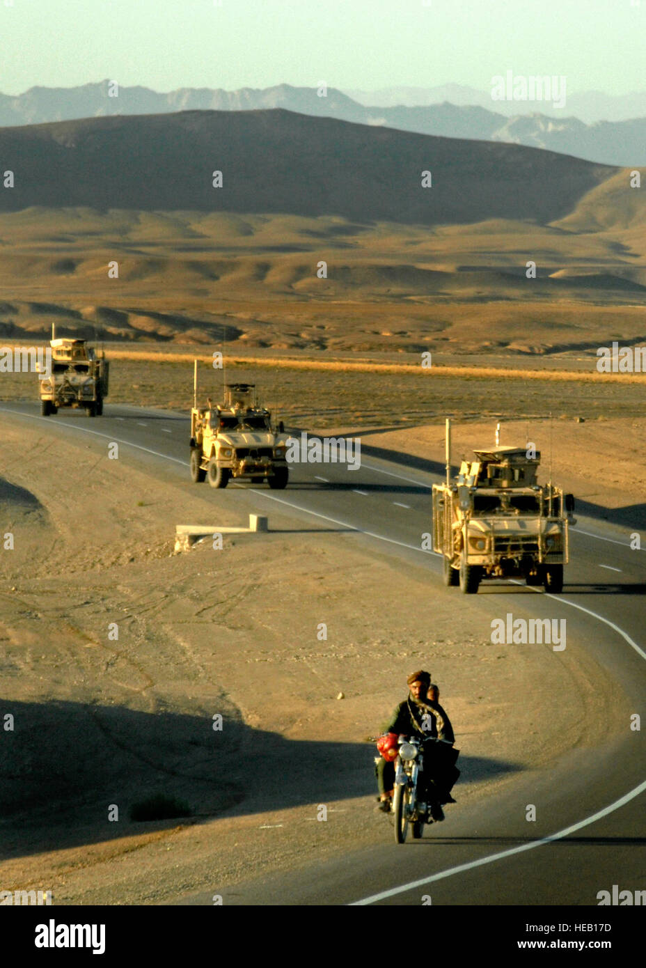 Provincial Reconstruction Team Zabul convoys along Highway 1 while ...