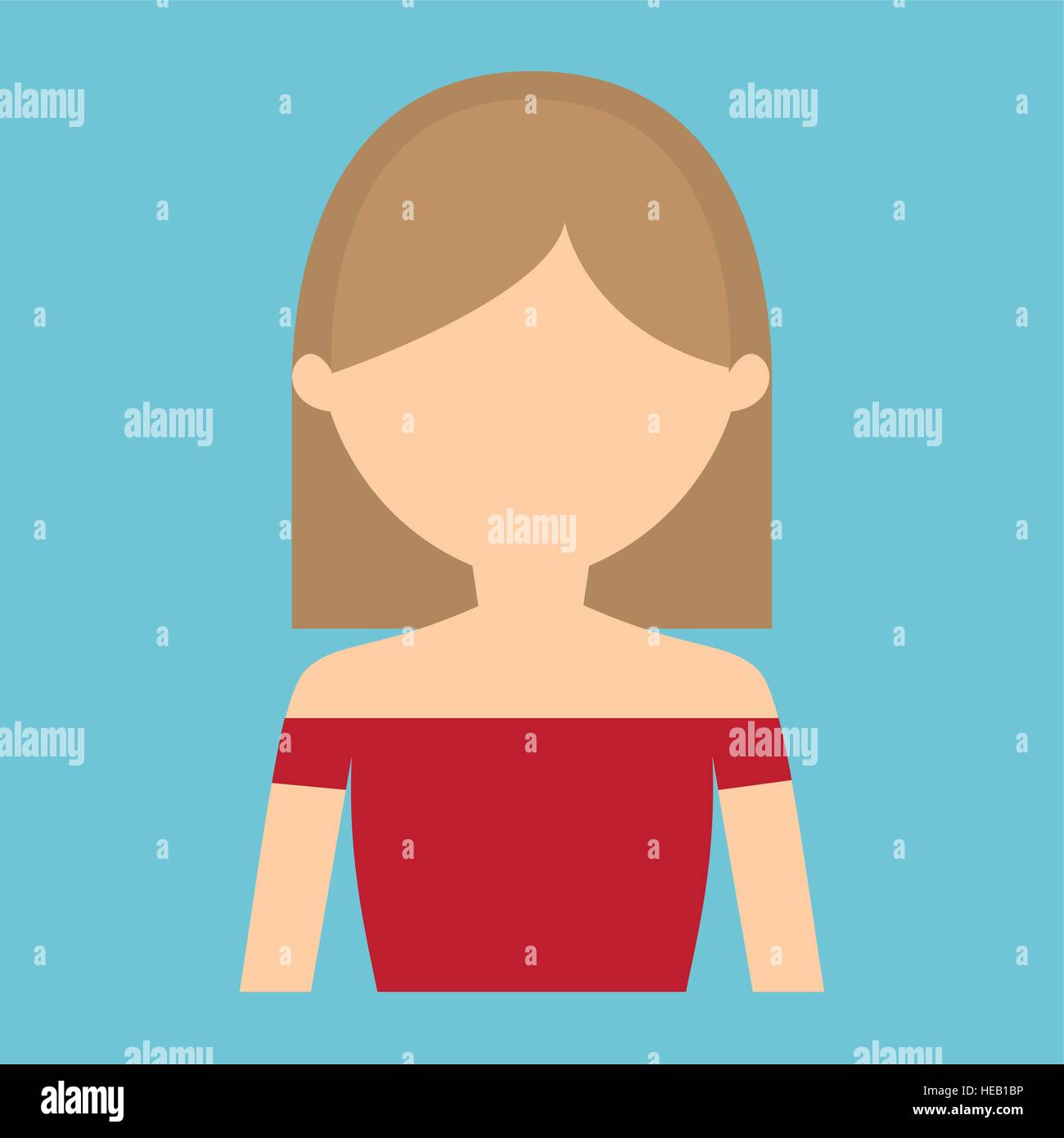 woman with shoulder less blouse portrait icon image vector illustration ...