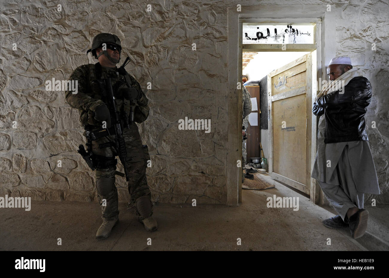 Army Staff Sgt. Bill Copson pulls security at the old Shah Joy Boys ...