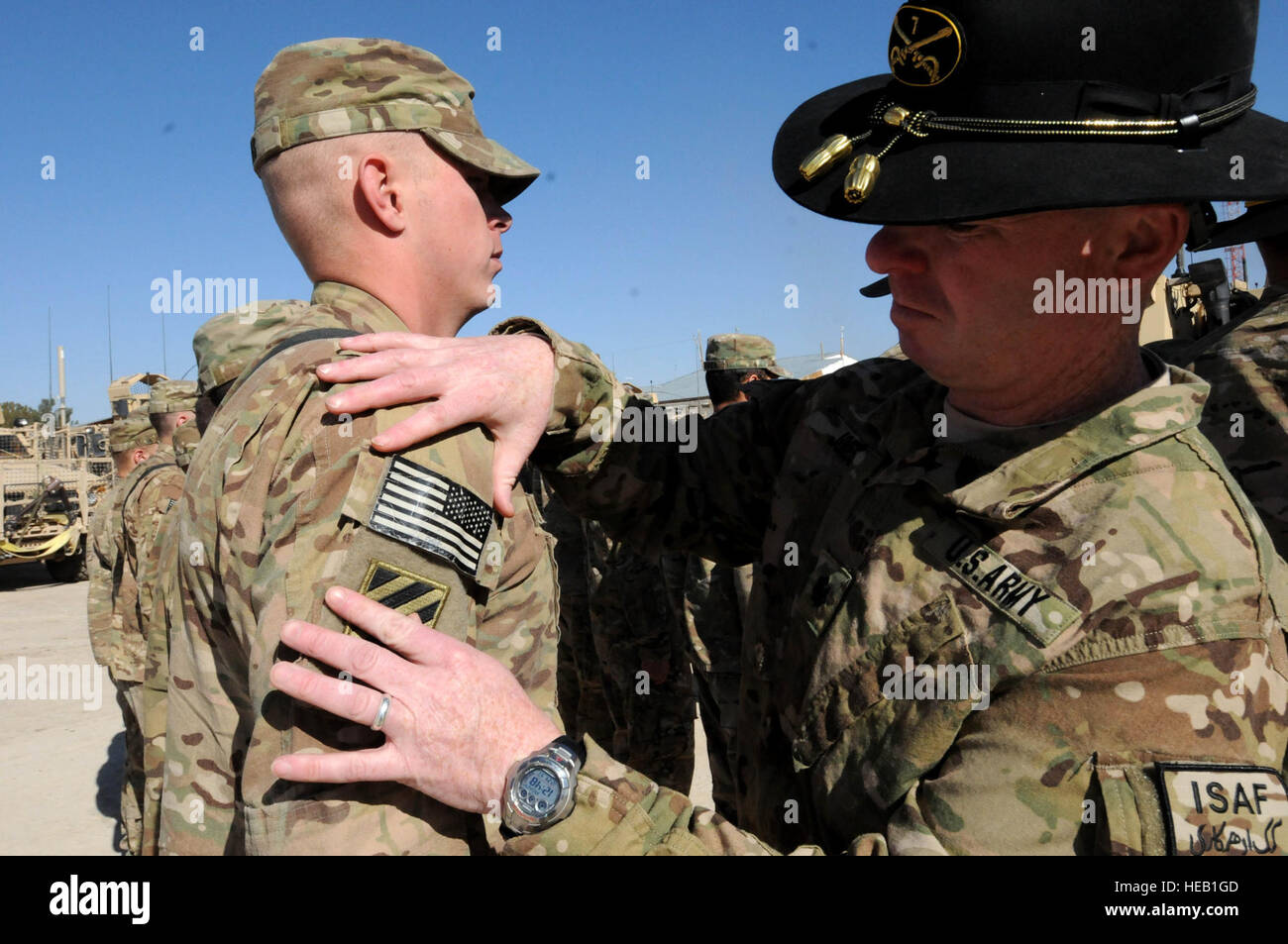 U.S. Army Sgt. Anthony Rains receives his 3rd Infantry Division combat ...