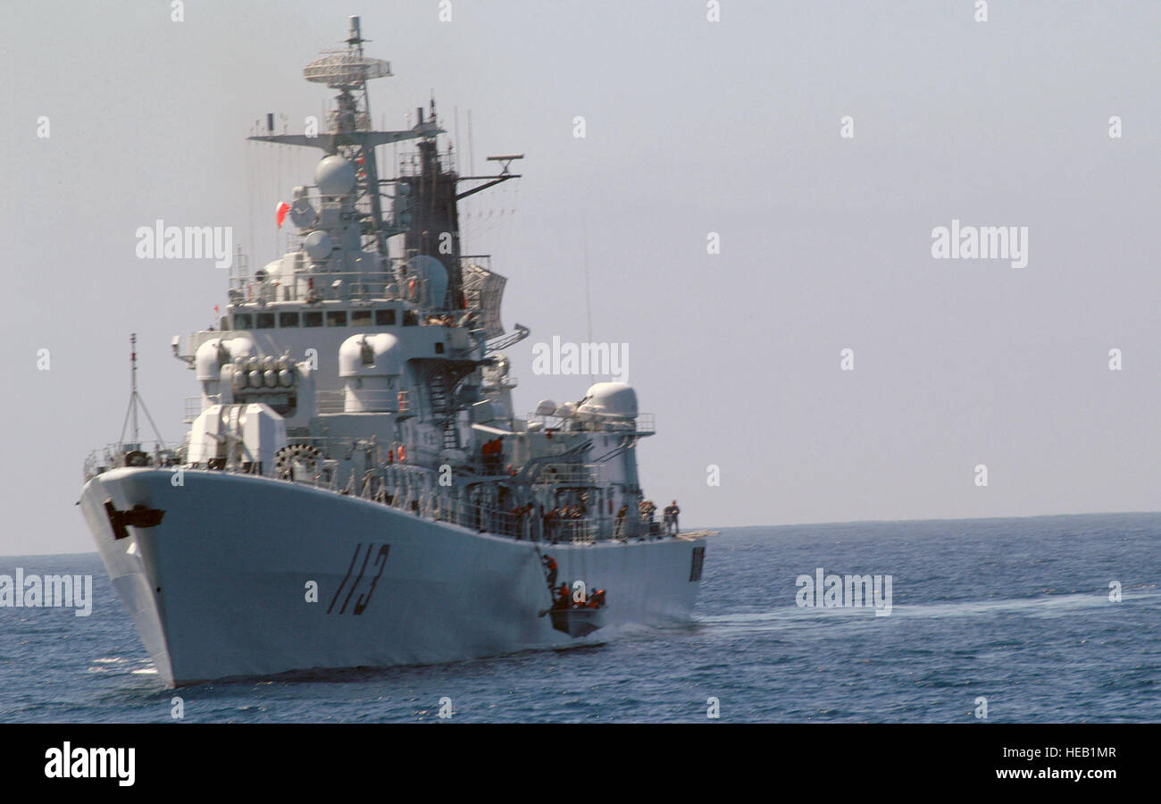 The Chinese Peoples Liberation Army Navy Luhu (Type 052) Class Guided ...