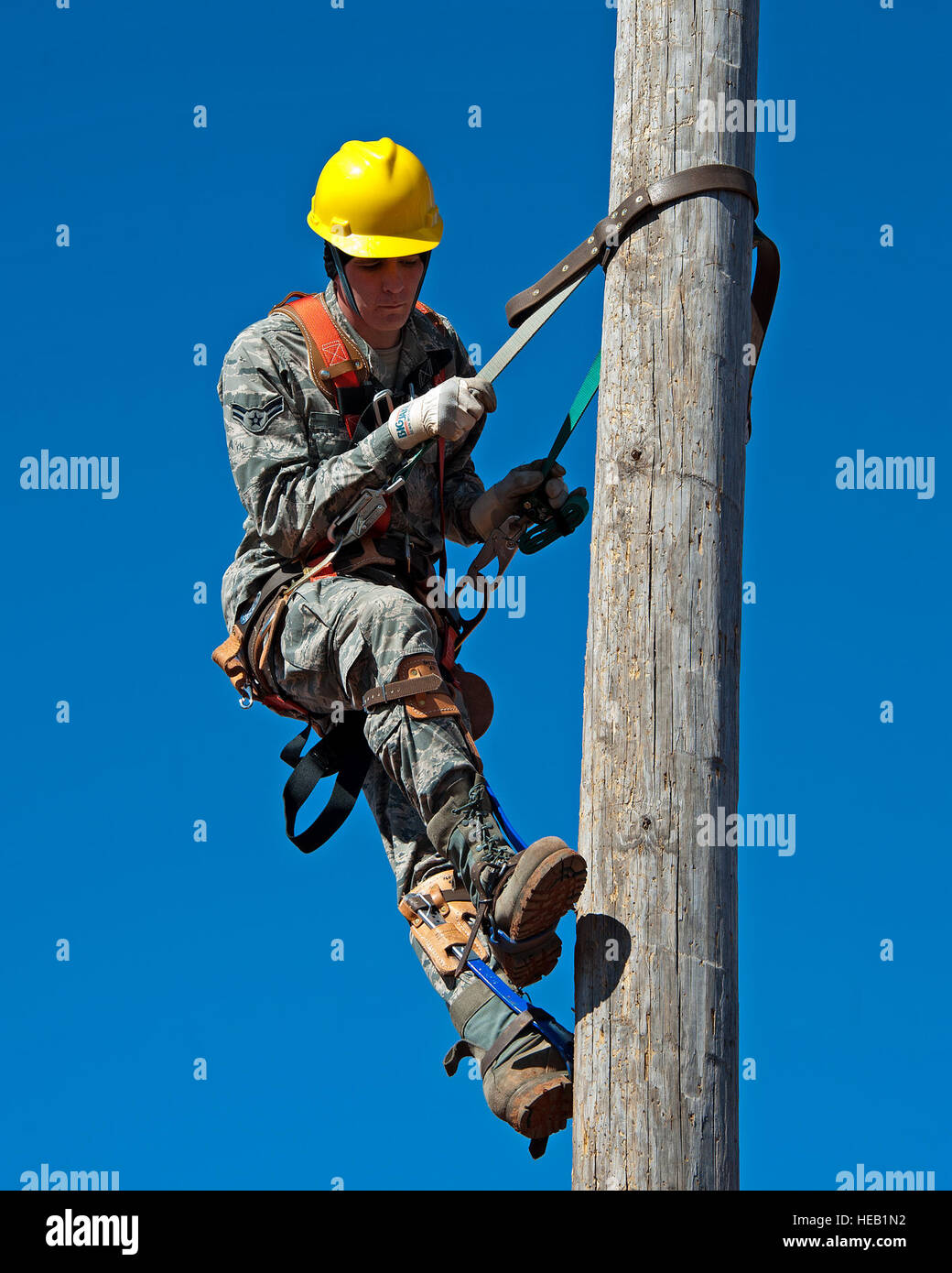 An Airman from the 364th Training Squadron conducts a pole rescue ...