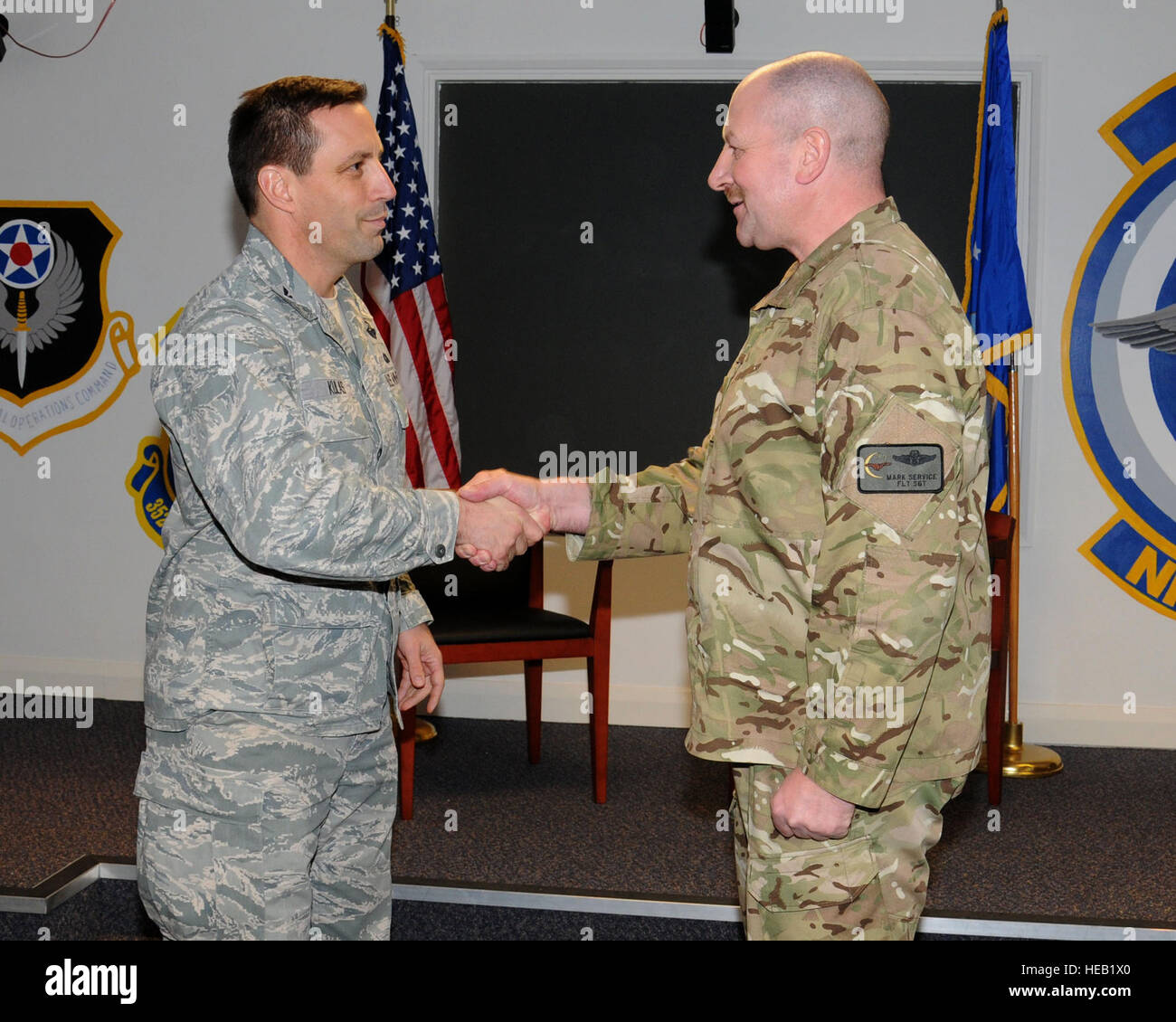 Col. Christopher Kulas, 100th Air Refueling Wing commander, coins Royal ...