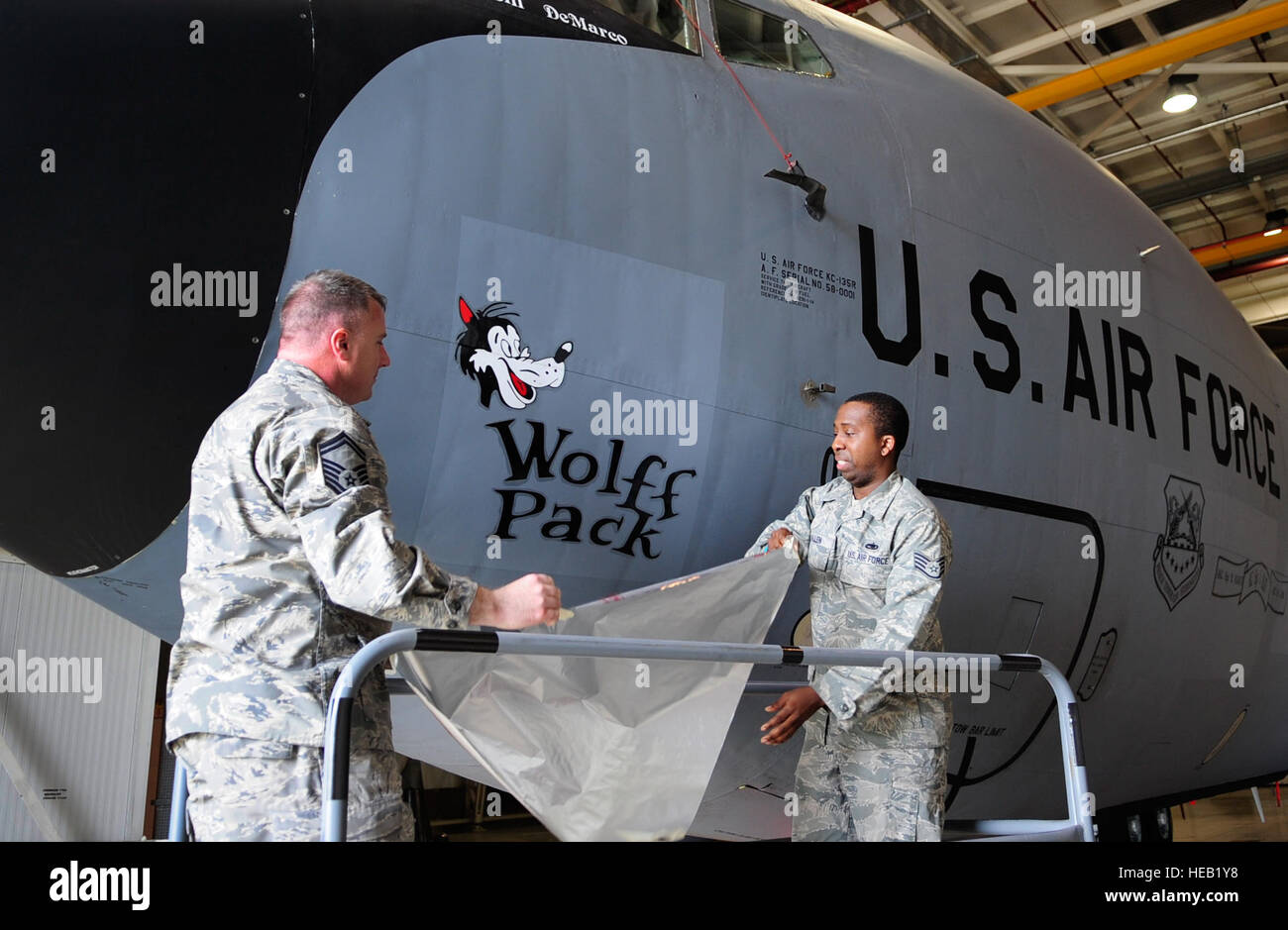Senior Master Sgt. Randy Walton, left, 100th Maintenance Squadron, and ...