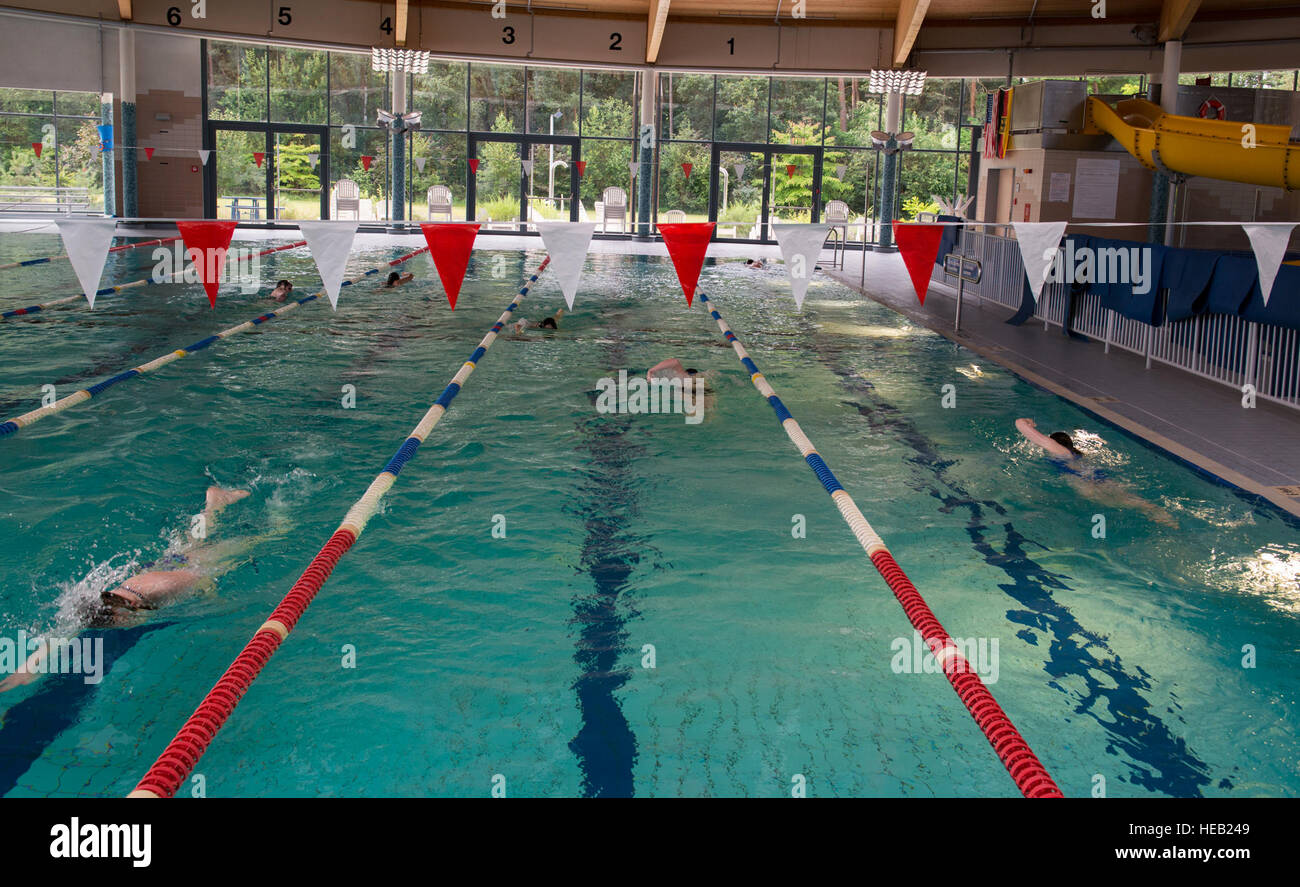 Students of the Ramstein Aquatic Center Lifeguard Course swim as a ...