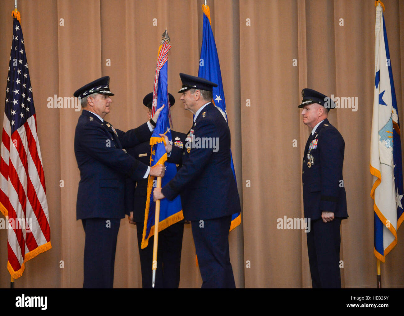 Gen. Robin Rand accepts the Air Force Global Strike Command flag from ...