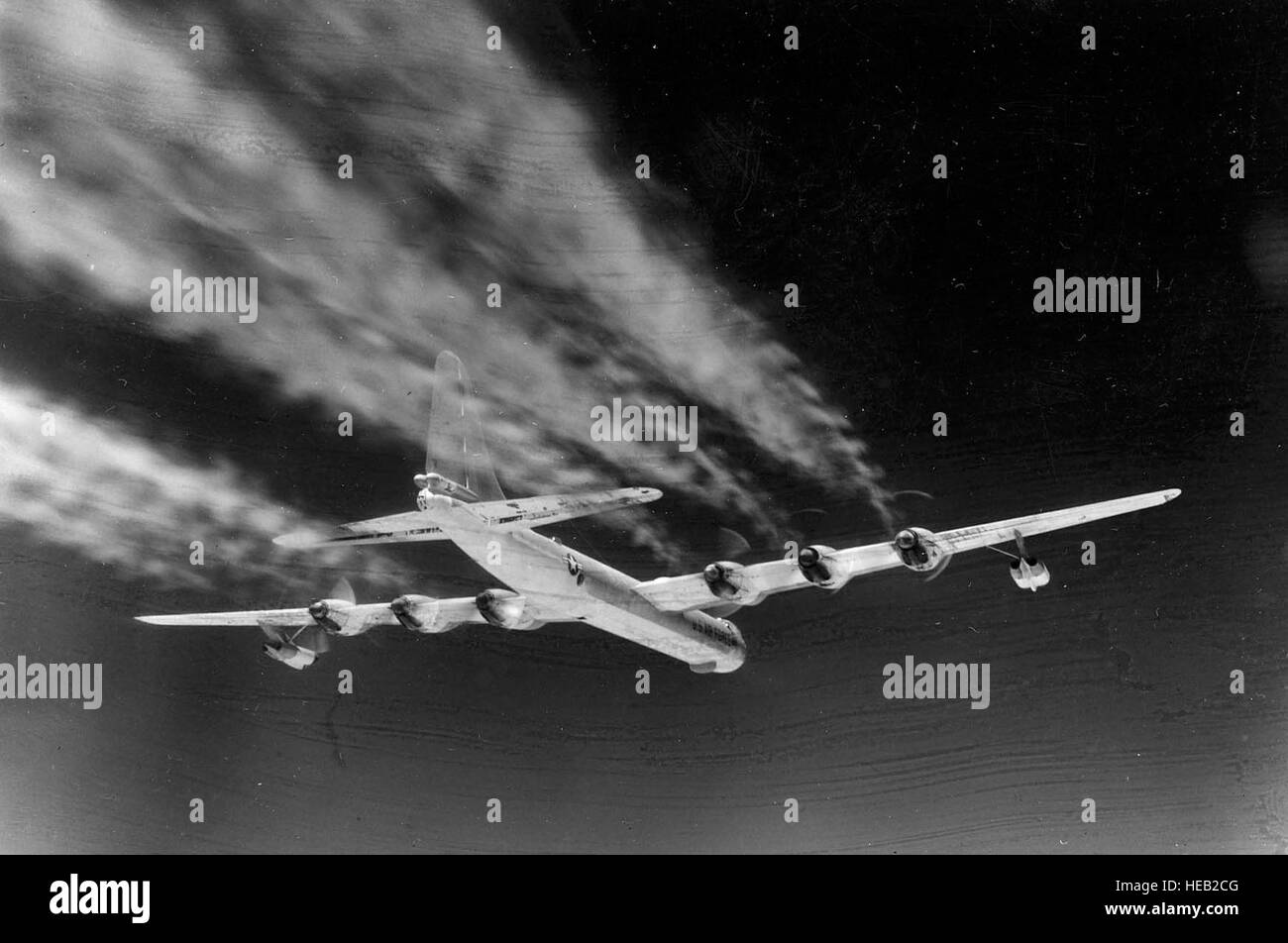 Convair RB-36H in flight. Note the dual radomes on the tail turret, a ...