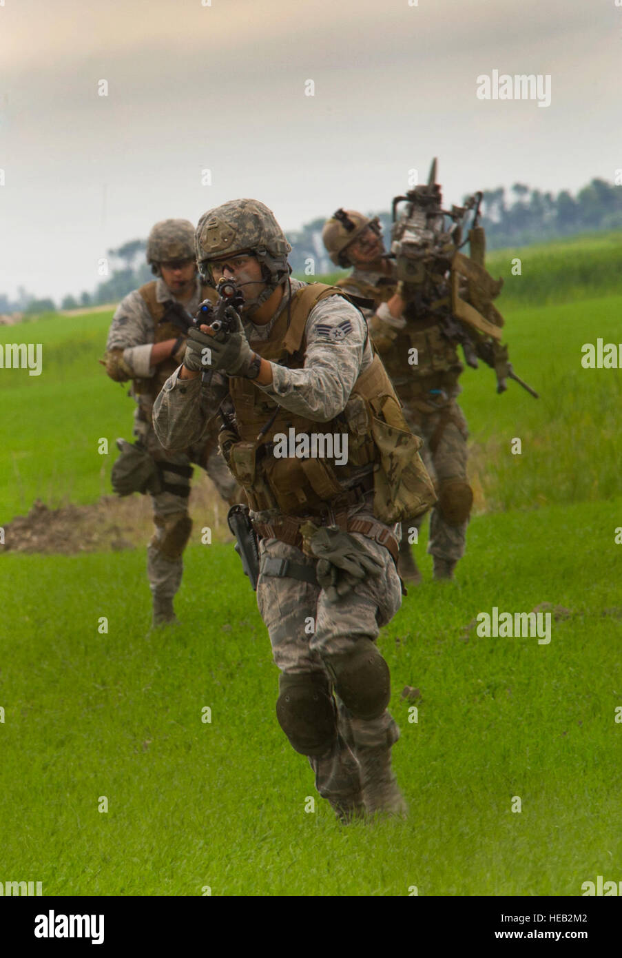 Tactical response force members approach a launch facility during a ...