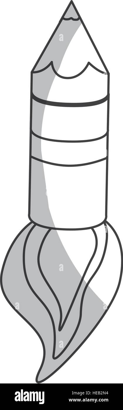 pencil launching icon over white background. startup concept. vector ...